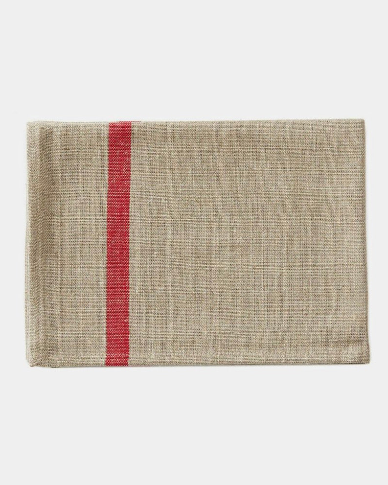 Thick Linen Kitchen Cloth: Natural with Red Stripe – Shop Fog Linen