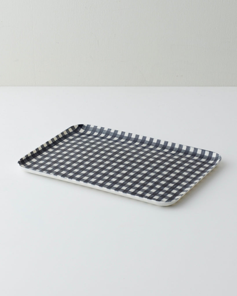 Linen Tray Medium: Navy White Check – Shop Fog Linen